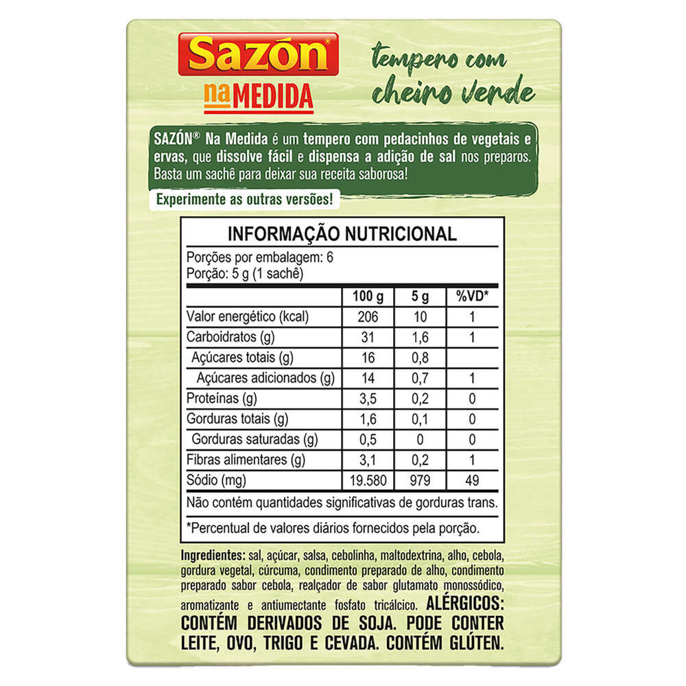 Tempero Na Medida Sazon Cheiro Verde 30g - Zona Sul