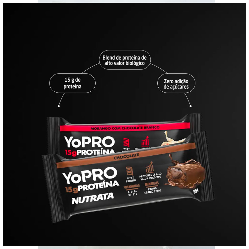 Barra Proteica Yopro Chocolate 55g - Zona Sul