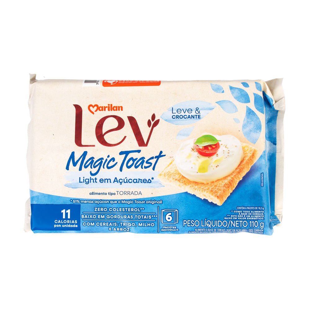 Torrada Light Marilan Lev Magic Toast Pacote 110g 6 Unidades - Zona Sul
