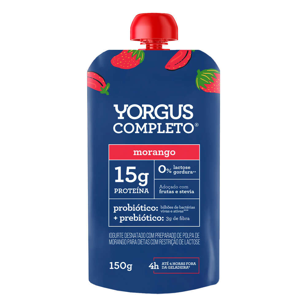 Iogurte Yorgus Completo Morango 15g Proteína Pouch 150g - Zona Sul