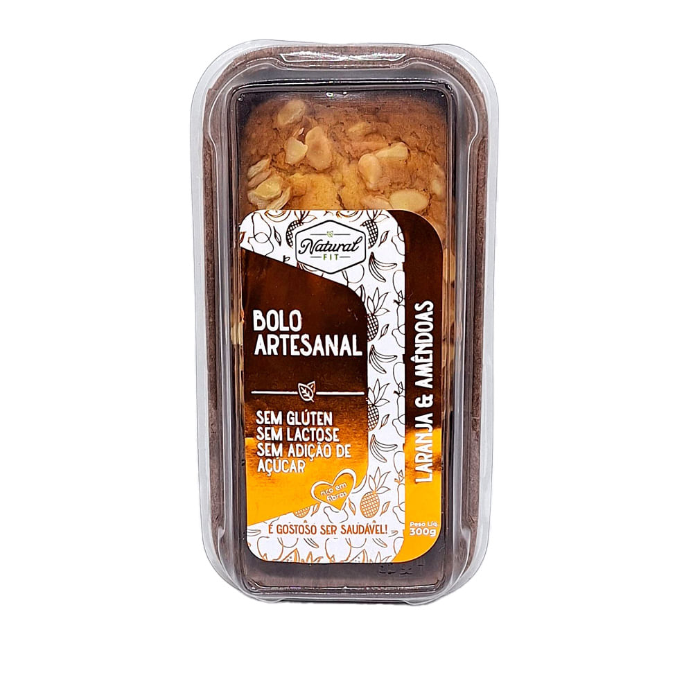 Bolo Laranja com Amêndoas Sem Glúten e Sem Açúcar Natural Fit 300g ...