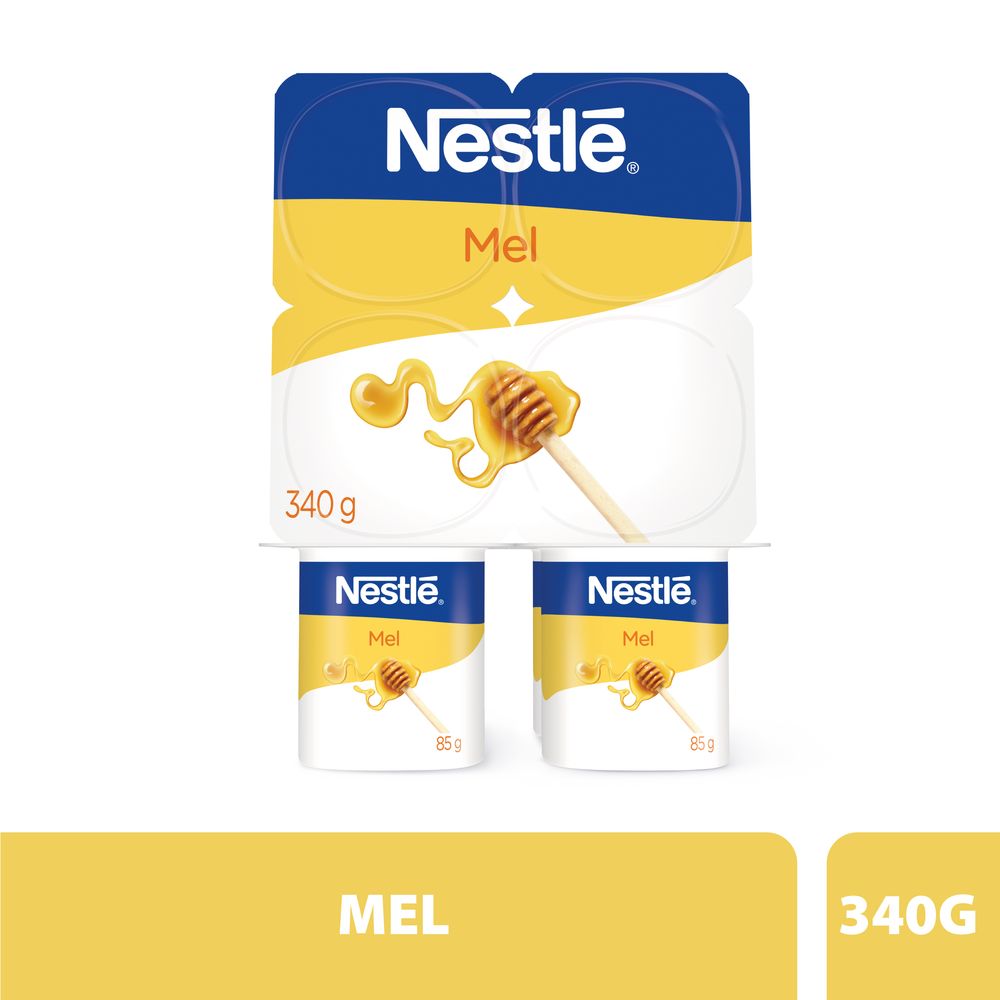 Iogurte Parcialmente Desnatado Mel Nestlé Bandeja 340g 4 Unidades ...