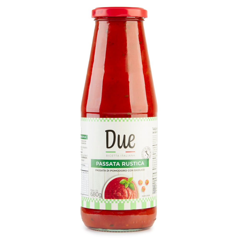 Passata de Tomate com Manjericão Italiana Due 680g - Zona Sul