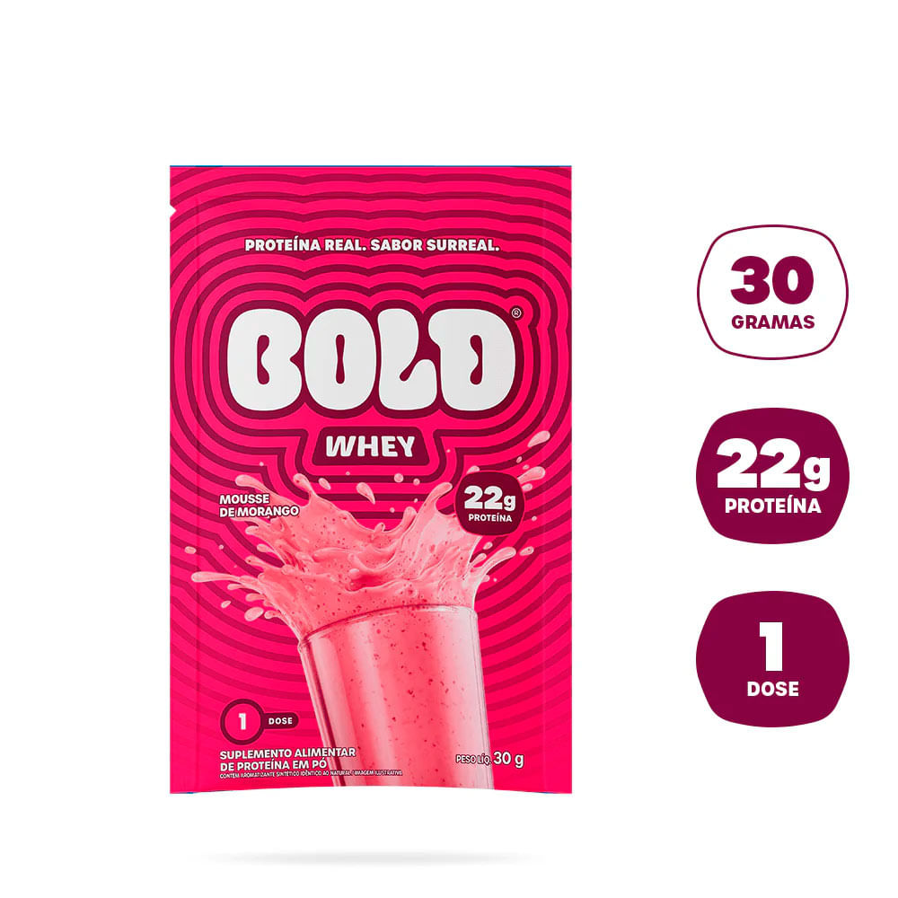 Whey Protein Bold Mousse Morango Sachê 30g - Zona Sul